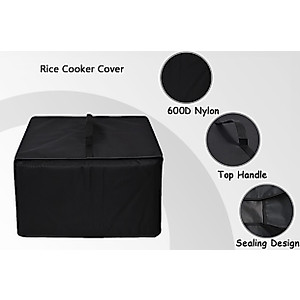 CouldyCasi Rice Cooker Cover, Heavy Duty Heat Resistant Waterproof Nylon Material, Rice Cooker Dust Protective Cover Case for KitchenAid Grain and Rice Cooker 8 Cup KGC3155BM