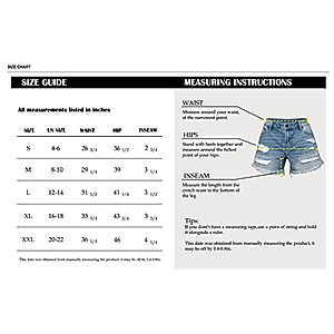 cordat Women Mid Rise Ripped Stretchy Jeans Shorts Frayed Raw Hem Casual Denim Shorts