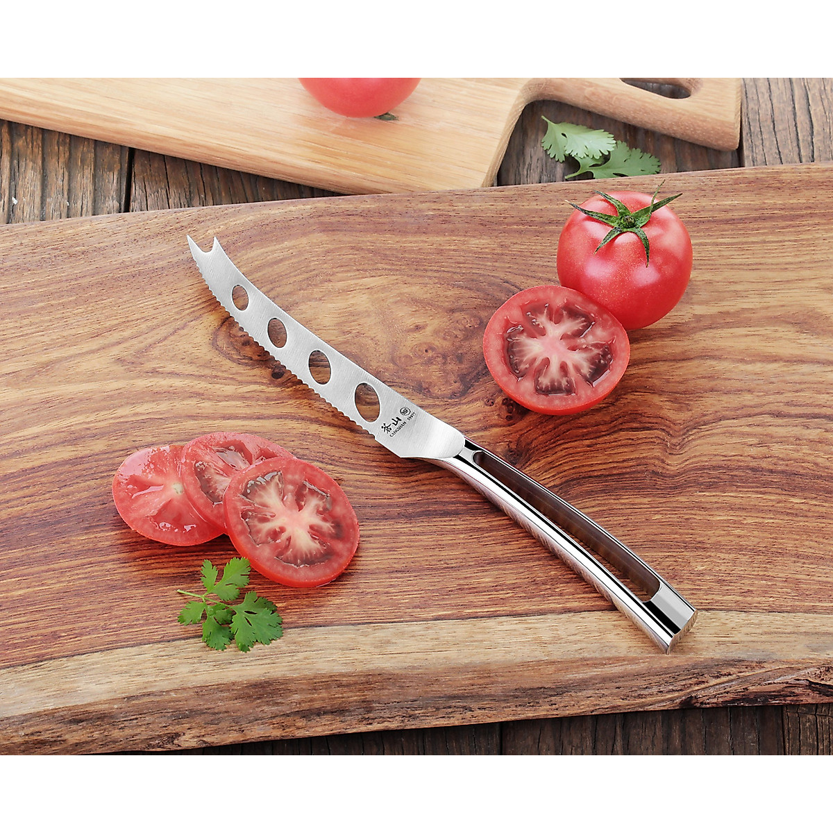 Cangshan N1 Series German Steel Forged Tomato and Cheese Knife, 5" Blade, Silver