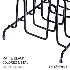 SIMPLEMADE Kitchen Dish Rack Organizer - 2 Wire Metal Cabinet Organizers and Storage Rack for Plates, Dishes, Pots, Pot Lids, Pan Lids, Container Lids - Shelf, Counter & Pantry Organization (Black)