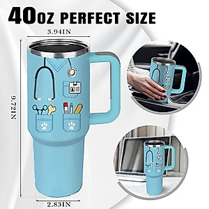 NIAXAUYT Vet Tech Gifts for Women Men, Vet Tech Tumbler Cup 40 OZ, Appreciation Gifts for Veterinarian, Veterinary Technician Gift for Birthday Graduation Christmas