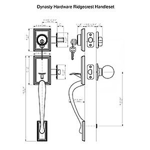 Dynasty Hardware RID-SIE-100-US15 Ridgecrest Front Door Handleset, Satin Nickel with Sierra Knob