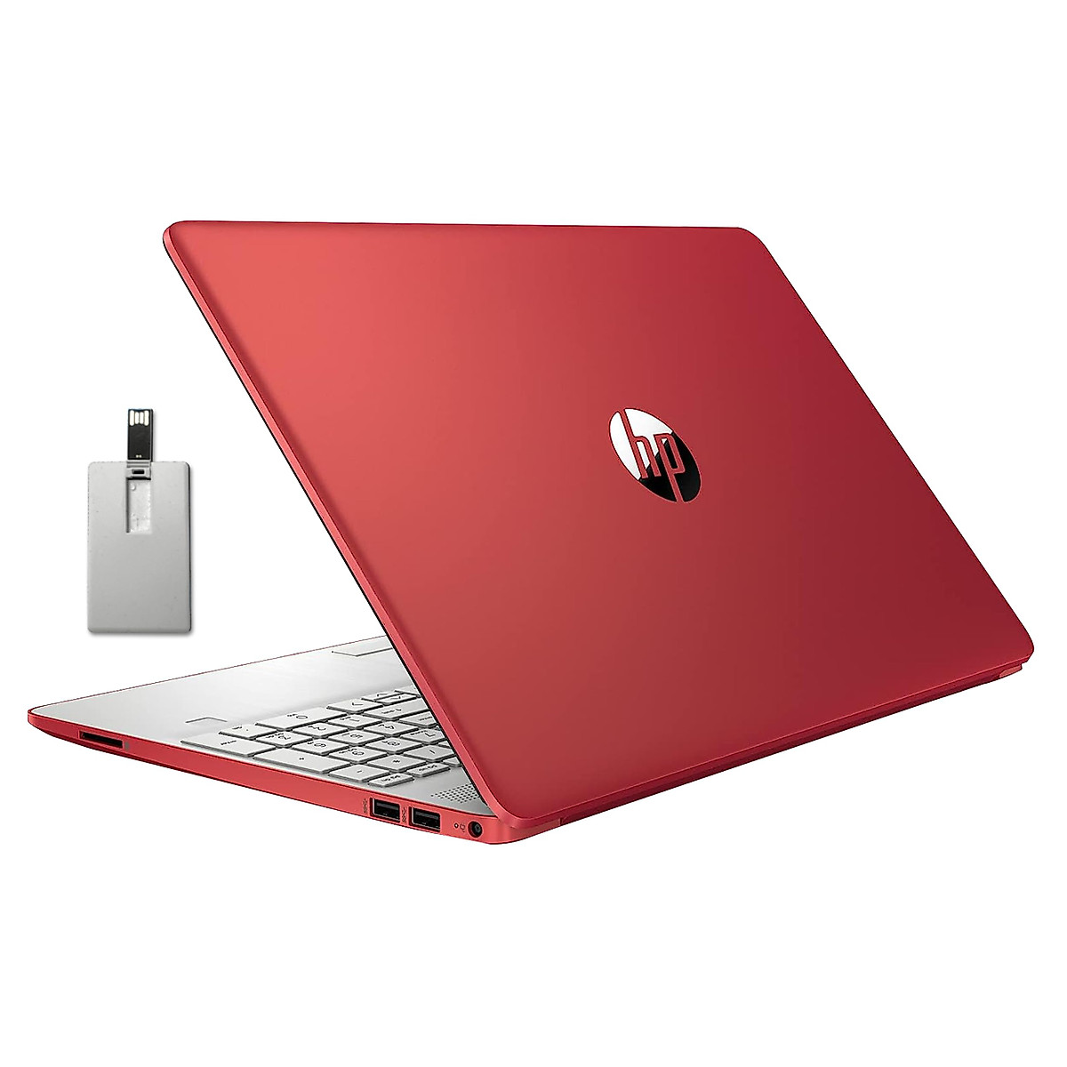 HP 15.6” HD Student Laptop, Intel Pentium Silver N5030, 32GB RAM, 2TB PCIe SSD, Intel UHD Graphics, HD Webcam, Numpad, Wi-Fi 5, Bluetooth, Win 10 S, Red, 32GB Snowbell USB Card