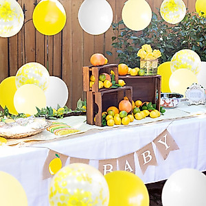 Yellow and White Balloons, 70pcs Yellow Balloons for Birthday Baby Shower Sunflower Honeybee Theme Party Supply…