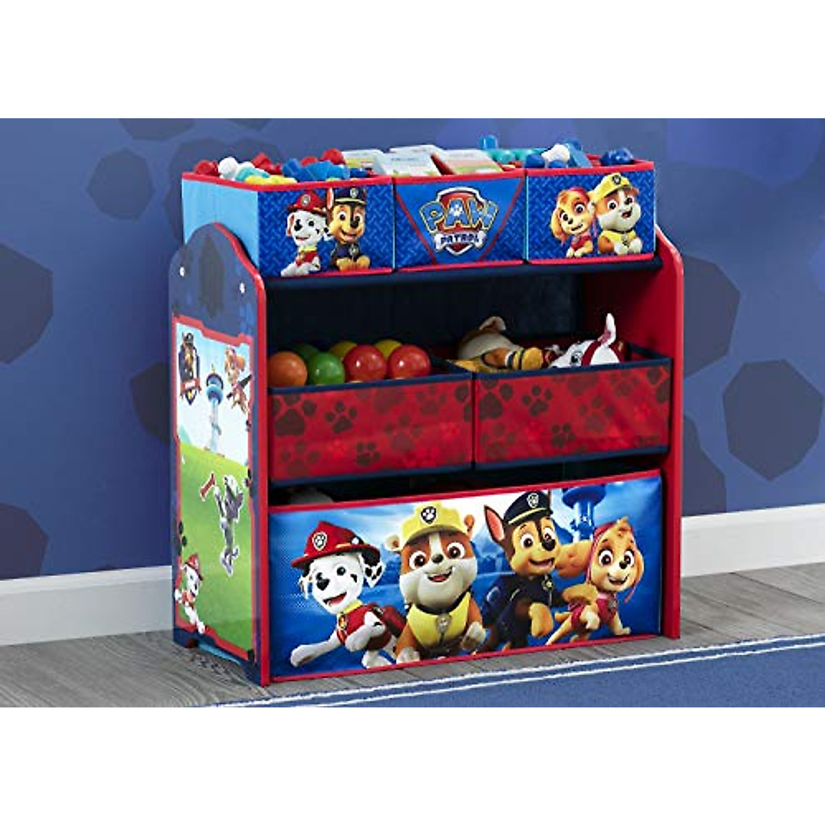 Delta Children Kids Table and Chair Set with Storage (2 Chairs Included) Plus Design & Store 6 Bin Toy Storage Organizer - Ideal for Arts & Crafts, Homeschooling, Homework & More, Nick Jr. PAW Patrol