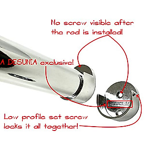 CUSTOM CUT | Up to 36" | HEAVY DUTY Chome Closet Rod | 1 5/16" Dia. | w/Matching End Brackets