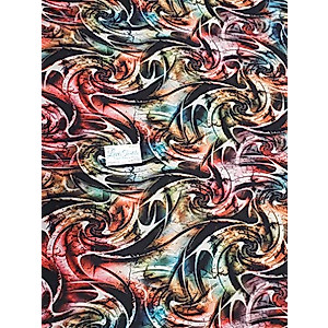 Levi Textiles, INC. Stretch Imitation Silk Chiffon Spandex Digital Print - 4 Way Stretch - 90/10 Stretch- 58/60" - Sold BTY (Ghost Waves)