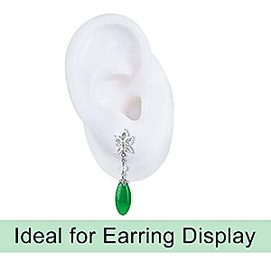 (One Pair) Silicone Ear Model Soft - Flexible Earmold Ear Displays for Acupuncture, Jewelry, Audio Music Recording, Education (White)