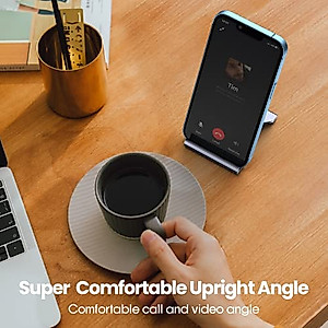 THREEKEY Mini Cell Phone Stand, Aluminum Phone Stand for Desk Compatible with All Mobile Phones, Electronic Reading Devices(4-7'') Black