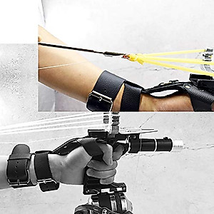 Koo Professional Fishing Slingshot Set Powerful Full Fishing Catapult Outdoor Shooting Hunting Tool Fishing Reel + Darts+Handguard (A)