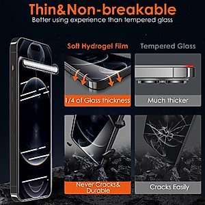 JDHDL Screen Protector [3 Pack Soft Hydrogel Film for iPhone 15 Pro/15, Upgraded Non-breakable Flexible TPU]