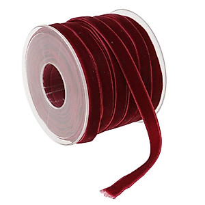 Velvet Ribbon for Crafts Decoration 20 Yard 10mm - Wine Red