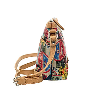 A138.Disney Mickey Mouse Women Vintage Shoulder Cross Body Bag Handbag (Beige)