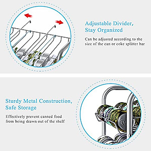 Can Organizer for Pantry 7-tier Can Organizer Can Good Organizer for Pantry Shelf Holds up to 84 Cans Can Rack Dispenser for Pantry, Kitchen, Cabinet Silver