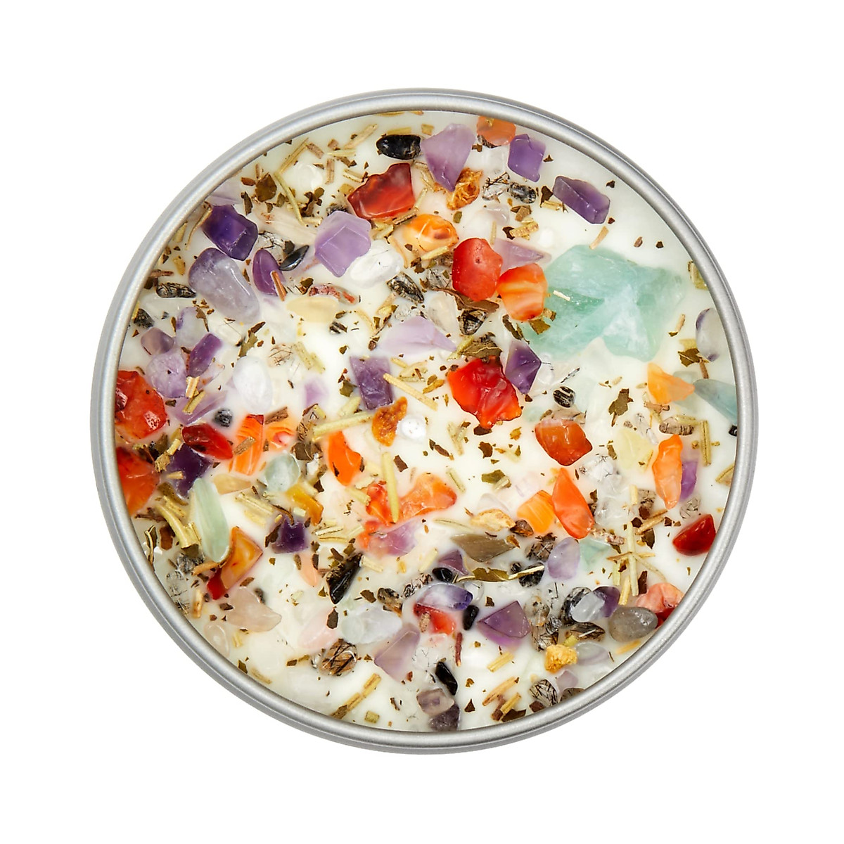 Study Buddy Candles by New Moon Beginnings - Focus, Creativity, & Concentration - Herb & Crystal Candles - Soy Candles - Aromatherapy Candles - 8oz Tin