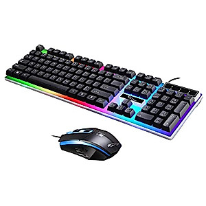 Funtasica Gaming Wired Keyboard Kit Backlit for Computer, Black