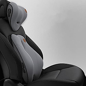 KIFRAL Neck Pillow Electric Massage Lumbar Pad Lumbar Support Car Seat Memory Foam Headrest Pillow Backrest Pillow Neck Pillow Drive (Color : Black)