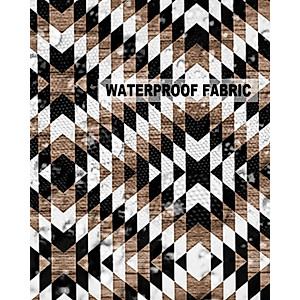 Brown Black Outdoor Pillow Cover 12x20 Inch Cushion Sham Case, Waterproof Decorative Lumbar Throw Pillowcase for Outside Garden Patio Porch Couch Chair Tent Moroccan Southwestern Aztec Abstract Boho