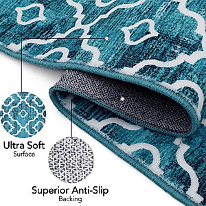 ROYHOME Area Rug 8x10 Living Room Rugs Machine Washable Rug Moroccan Rug Geometric Neutral Floor Carpet Soft Low Pile Stain Resistant Large Rug for Bedroom Under Dining Table Home Office