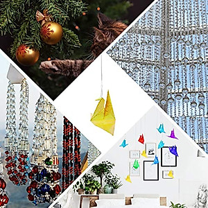 Sumind Strong Clear Picture Hanging Wire Invisible Picture Frame Fishing Wire up to 100 Lbs 656 Feet Monofilament Fishing Line with Aluminum Crimping Loop Sleeves(2 Roll,0.8 mm)