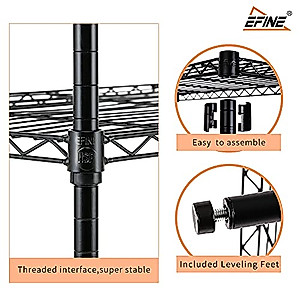 EFINE 2-Pack 4-Shelf Shelving Unit with Shelf Liners Set of 4, Adjustable Rack Unit, Steel Wire Shelves, Shelving Units and Storage Rack for Kitchen and Garage (35.5W X 15.8D X 54H)