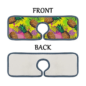 Kitchen Faucet Absorbent Mat 3 Pieces Bright Color Pineapples Faucet Sink Splash Guard Bathroom Counter and RV,Faucet Counter Sink Water Stains Preventer