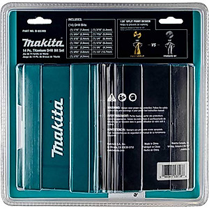 Makita B-65399 Impact Gold 14 Pc. Titanium Drill Bit Set, 1/4 In. Hex Shank