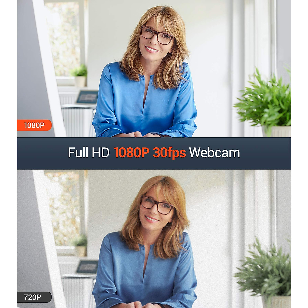DEPSTECH Webcam with Microphone for Desktop, DW10 USB Webcam 1080P, Web Cameras for Computers, Computer Camera with Microphone for PC, Desktop, Laptop, Streaming Webcam with Cover Slide & Tripod