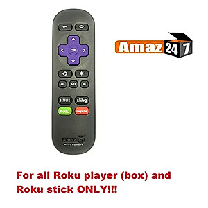 Amaz247 Wi-Fi Remote for Roku Streaming Stick (3500r, 3500rw, 3600, 3800, 3810), Roku 3 (4200r), Roku 2 (2720r),Roku Ultra, Roku Premiere, Roku Express (3900X), Roku Express+