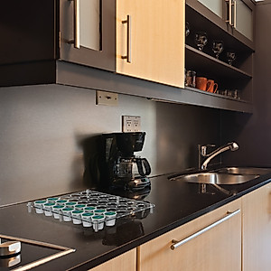 moonoom Coffee Pod Drawer Organizer,K cup Drawer Organizer, Acrylic Coffee Pod Holder,Coffee Pods Tray Drawer Insert for Office,Home or Kitchen (35 Holes)