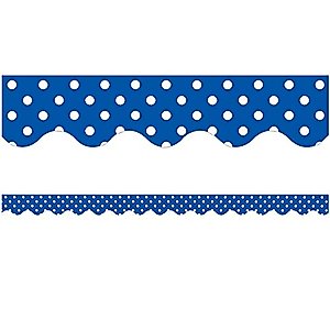 Teacher Created Resources Blue Mini Polka Dots Border Trim, Blue (4666)
