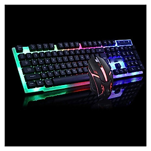 HHWKSJ Gaming Keyboard and Mouse,USB Wired Backlit Gaming Mouse and Keyboard Combo, llumination Keyboard and Mouse Set for Game and Work