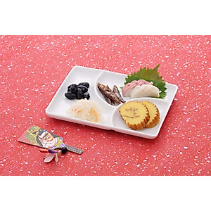 Aito Medium Plate, White, Approx. Depth 5.6 x Width 7.2 x Height 0.8 inches (14.2 x 18.3 x 2.0 cm), Deep Mountain Modern Divider Plate (Cloisonne)