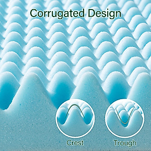 VISCOFLEX Dual Layer 4 Inch Foam Twin Mattress Topper - 2 Inch Egg Crate Firm Mattress Topper and 2 Inch Down Alternative Pillow Top Mattress Pad with 8-21 Inch Deep Pocket, Ultra Comfy Support