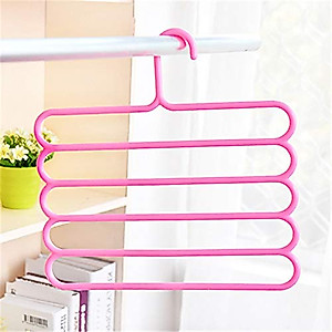 V-Shine Pants Hangers Slacks Hangers Space Saving Non Slip Stainless Steel Clothes Hangers Closet Organizer for Pants Jeans Trousers Scarf (5 Pack)