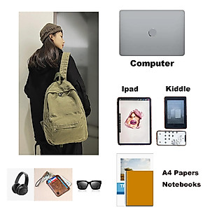 KOWVOWZ Aesthetic Backpacks Travel Bags Water Repellent Casual Daypacks Holds 15 Inch Laptop for Woman Man School Student Gift (Black)