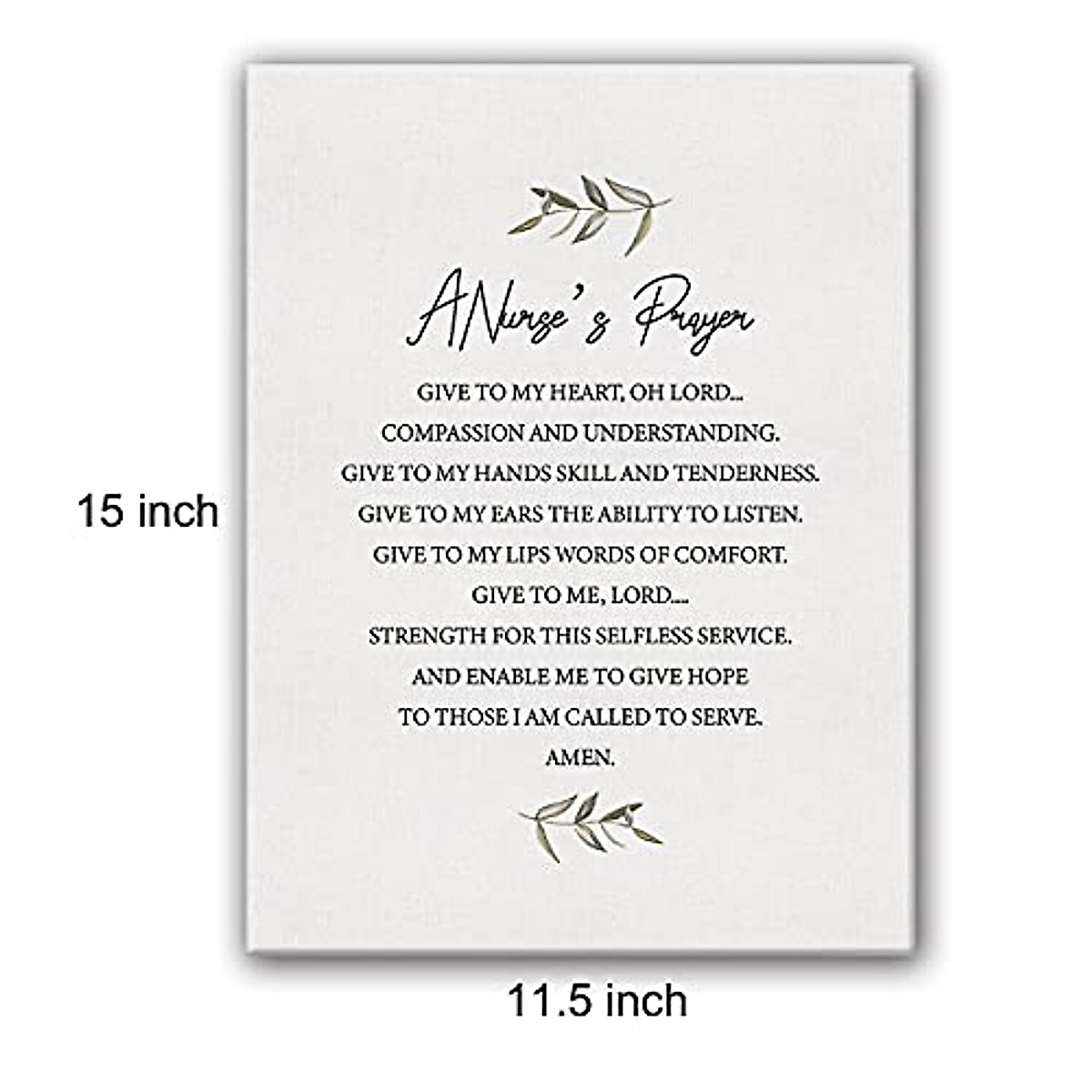 Nurse Gifts for Women Men Frame, A Nurse's Prayer Poster Canvas Wall Art Painting Ready to Hang for Home/Office/Living Room Decor - Nurse Graduation Gifts Healthcare Gift - Easel & Hanging Hook 11.5x15 Inch