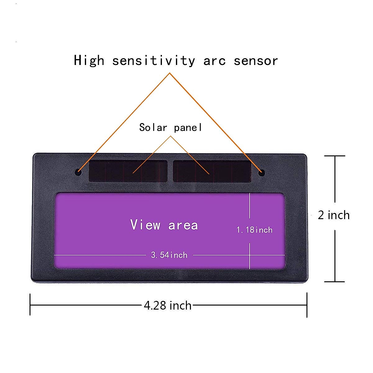 2-Pack Solar Auto-Darkening welding mask Filter Lens, automatic darkening horizontal filter, welding front cover mask goggles lens, 3/11， 4-1/4"X 2"