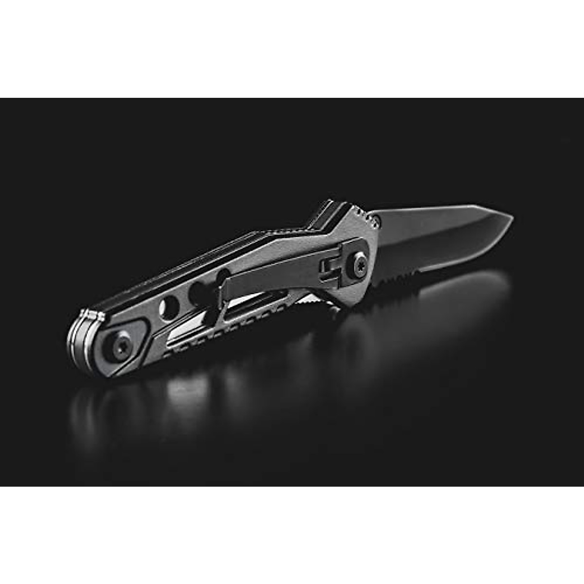 TRUE TRUEBLADE Lightweight Everyday Pocket Knife | Super Sharp Black Oxidized Stainless Steel Partially Serrated Pocket Knife