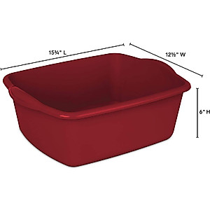 Sterilite 12QT RED Sterlite 12 Quart Dishpan Basin, 1 Pack