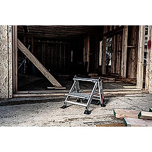 Little Giant Ladders, Jumbo Step, 2-Step, 2 foot, Step Stool, Aluminum, Type 1AA, 375 lbs weight rating, (11902), Silver