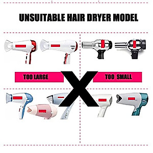 2 PCS Plastic Salon Hair Dryer Nozzle Replacement Blow Flat Hairdressing Styling Tool Diameter 4.5cm and 4.6cm Black