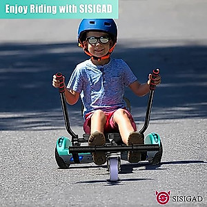 SISIGAD Hoverboard with Seat Attachment, Hoverboard Go Kart Combo, 6.5" Bluetooth Hover Board with Seat Attachment for Hoverboard