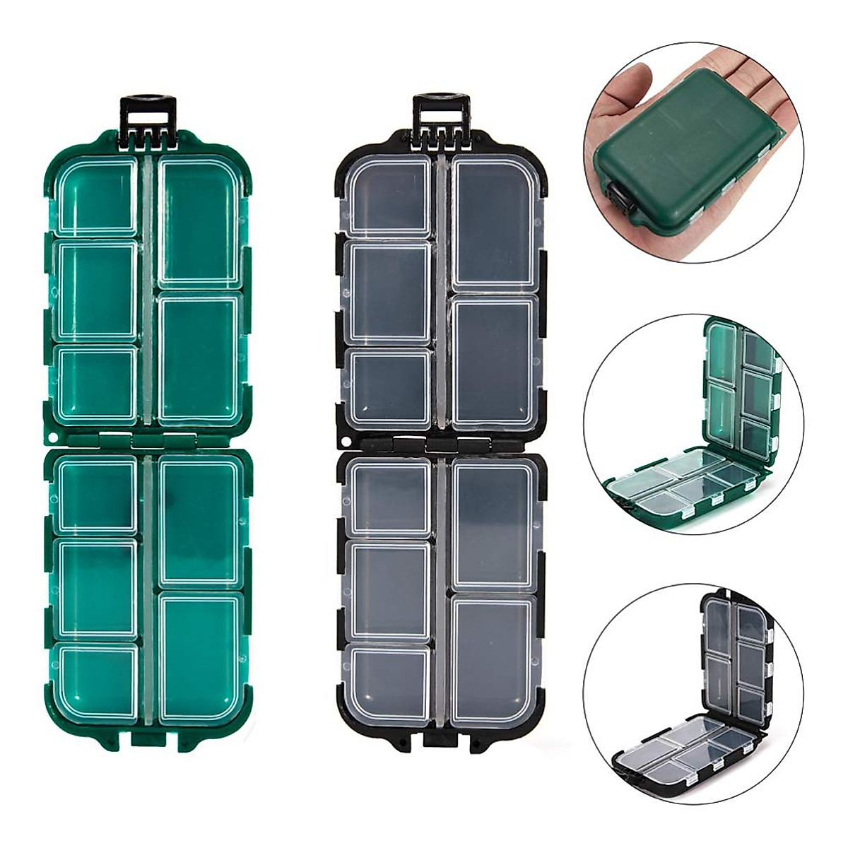 BESPORTBLE 2Pcs Box Storage Box Fishing Lure Storage case multiuse Tool Fishing Lure Compartment Fishing Supplies Fishing Bait Fishing Hook Storage Case Fishing Hook Box Multipurpose Plastic