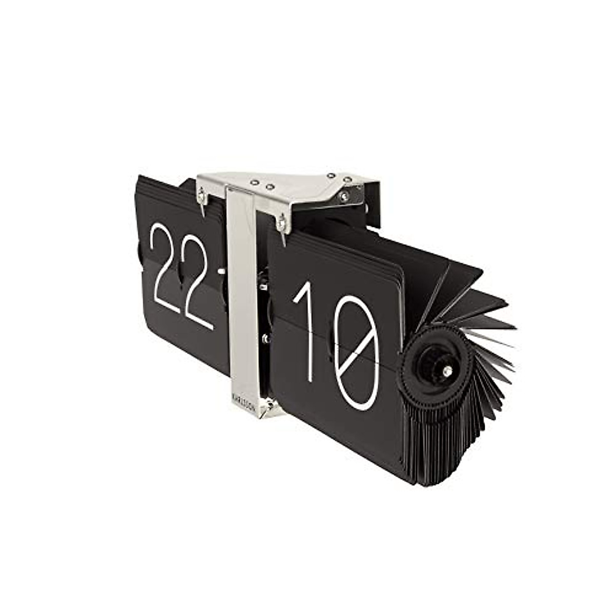Karlsson Flip Clock No Case Black, Chrome Stand, Steel, 8.5 x 36 x 14 cm