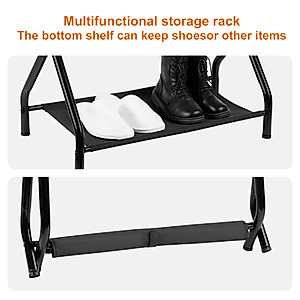 Heybly Luggage Rack,Pack of 2,Steel Folding Suitcase Stand with Storage Shelf for Bedroom, Hotel, Foldable Steel Frame, Guest Room Bedroom Hotel, 26.2" L x 14.4" W x 20.5" H, Black,HLR004B2