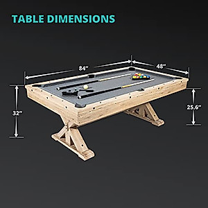 Freetime Fun Rockford 7-FT 3 in 1 Multi Game Featuring Pool Dining Table and Table Tennis Tables, Storage Benches and Upgraded Accessories Kit Included