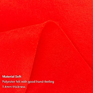 Jtnohx Color Felt, 1 Square Yard Felt Fabric, 1.4mm Thickness Flexible Craft Felt, Felt by Yard for Art & Craft Project (Red)