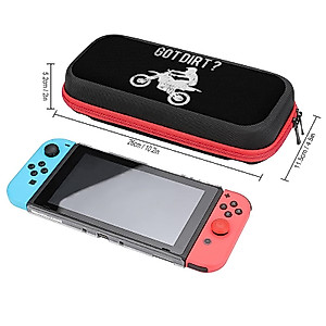 FunnyStar Got Dirt Bike Carrying Storage Cases for Nintendo Switch Protective Portable Hard Shell Pouch Carrying Travel Game Bag, White, One size