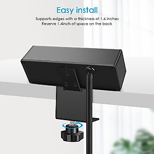 CCCEI Desk Clamp Power Strip with PD 3.0 Fast Charging USB C Port, on Desktop Mount Widely Spaced Outlet 6 FT Flat Plug, Fit 1.6 inch Tabletop Edge Thick, 125V 12A 1500W (Black)